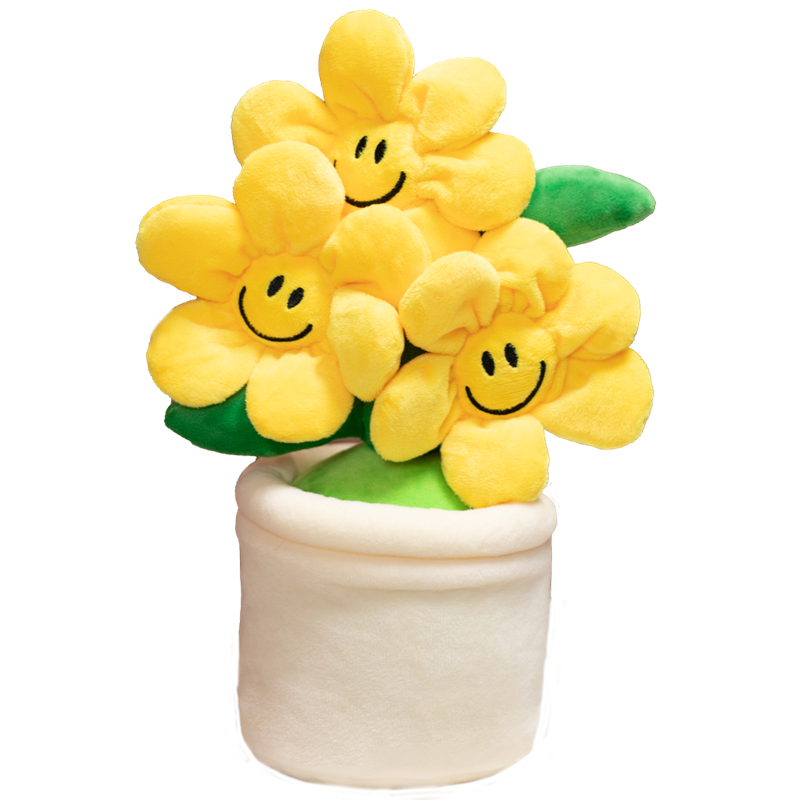 Flower Pot Smiley Face Plush Toy Teddy – Plushie Land