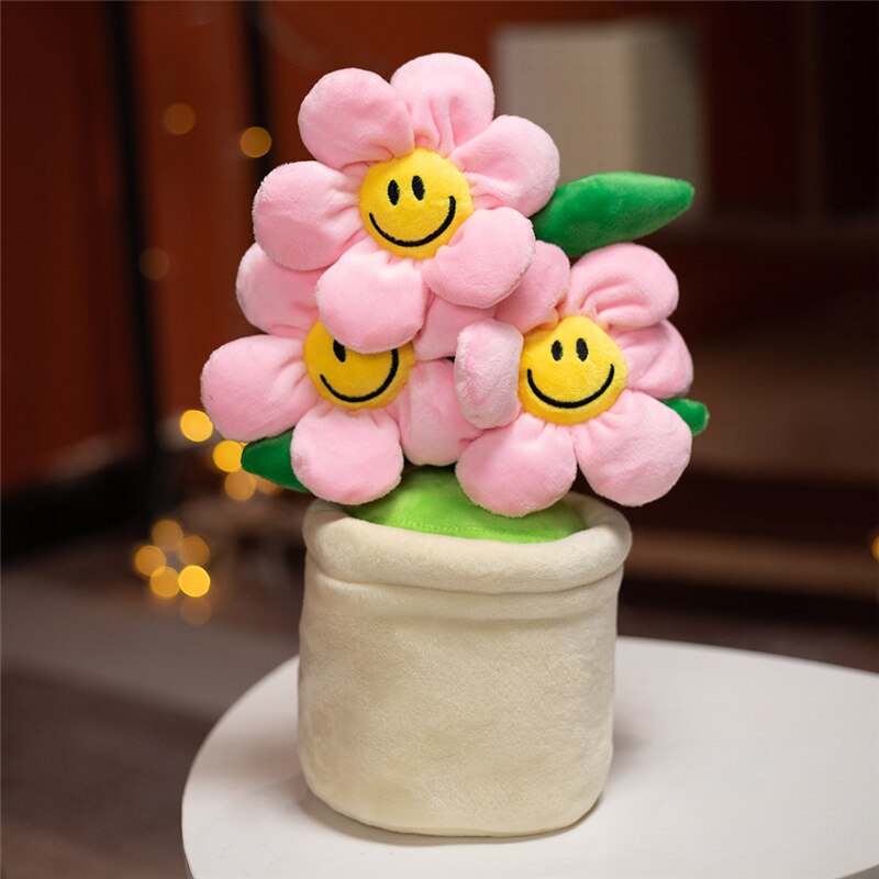 Flower Pot Smiley Face Plush Toy Teddy – Plushie Land