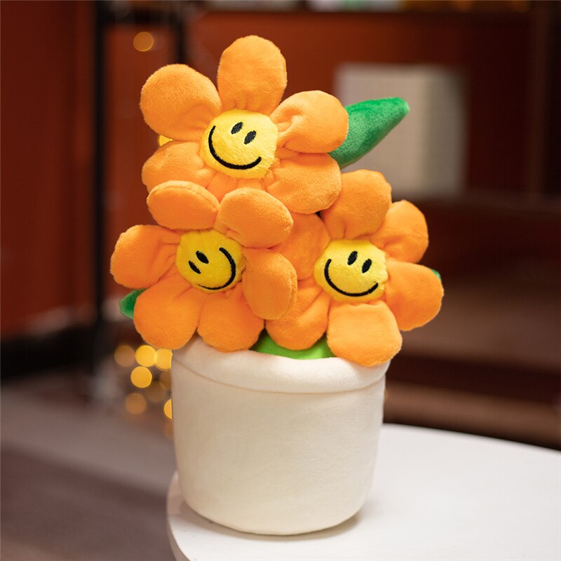 Flower Pot Smiley Face Plush Toy Teddy – Plushie Land