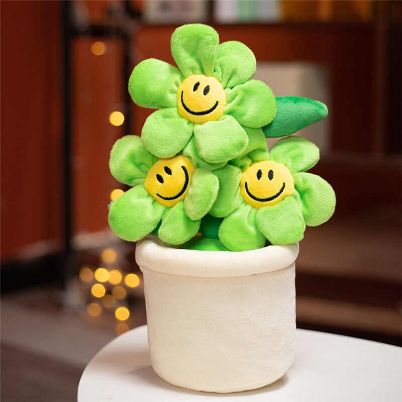 Flower Pot Smiley Face Plush Toy Teddy – Plushie Land