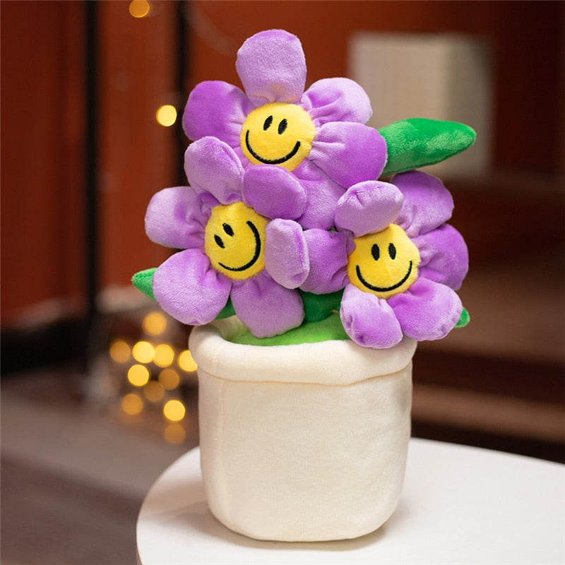 Flower Pot Smiley Face Plush Toy Teddy – Plushie Land