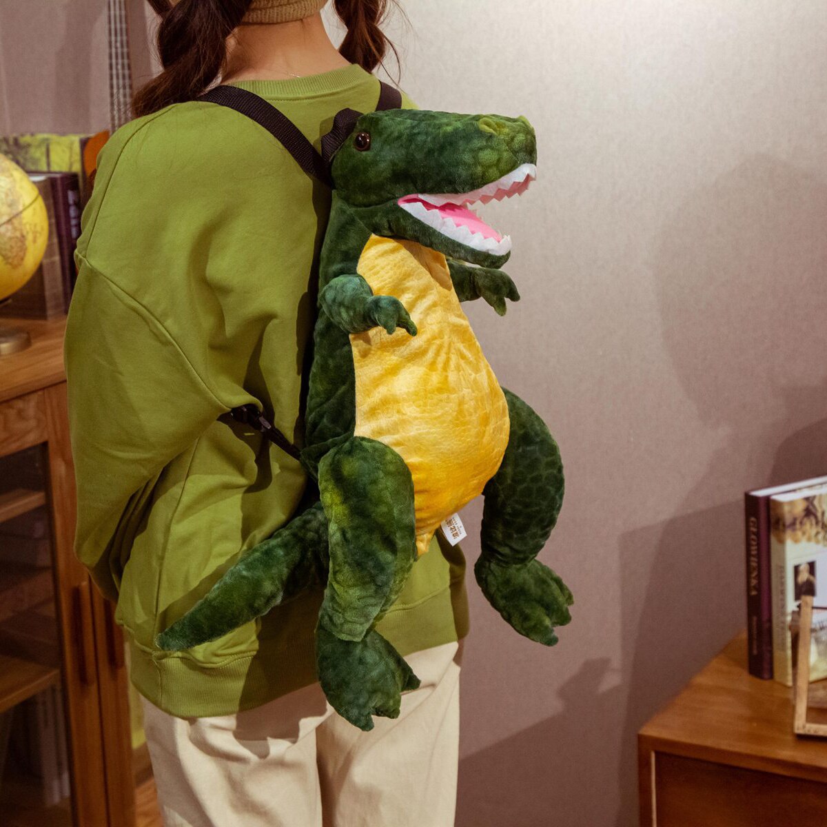 Green Dinosaur Plush Teddy Backpack Bag – Plushie Land