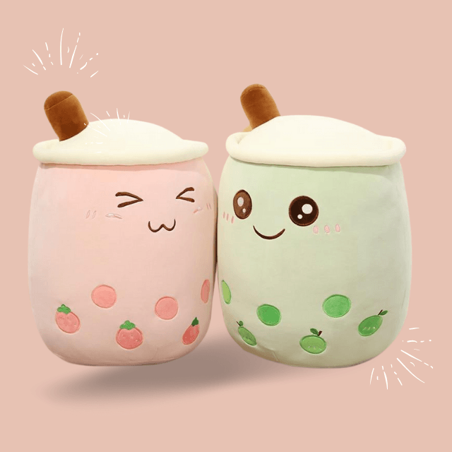Boba Bubble Tea Plush Toy Teddy, Strawberry Milk Tea Plush, Tapioca Pl ...